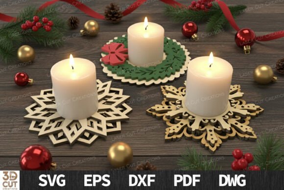 Christmas Candle Holder SVG Set · Creative Fabrica