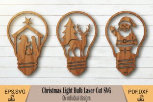 Christmas Light Bulb Laser Cut SVG · Creative Fabrica