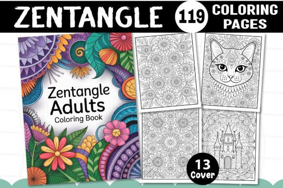 Zentangle Adults Coloring Pages Bundle Graphic by KDP PRO DESIGN ...