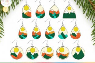 Mountain Landscape Earrings SVG Bundle · Creative Fabrica