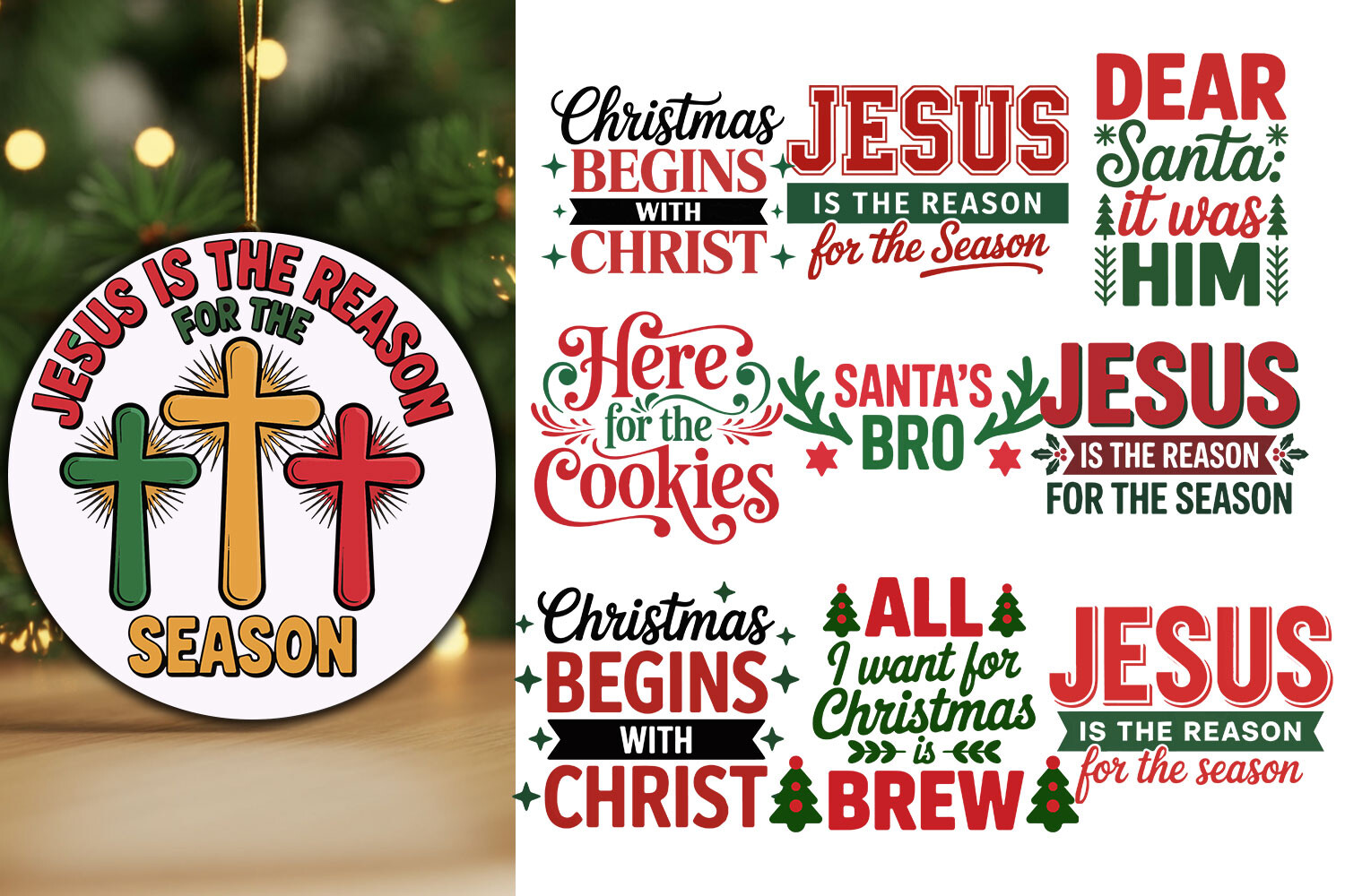 Christian Christmas SVG Design Bundle Graphic by Rk Designer · Creative ...
