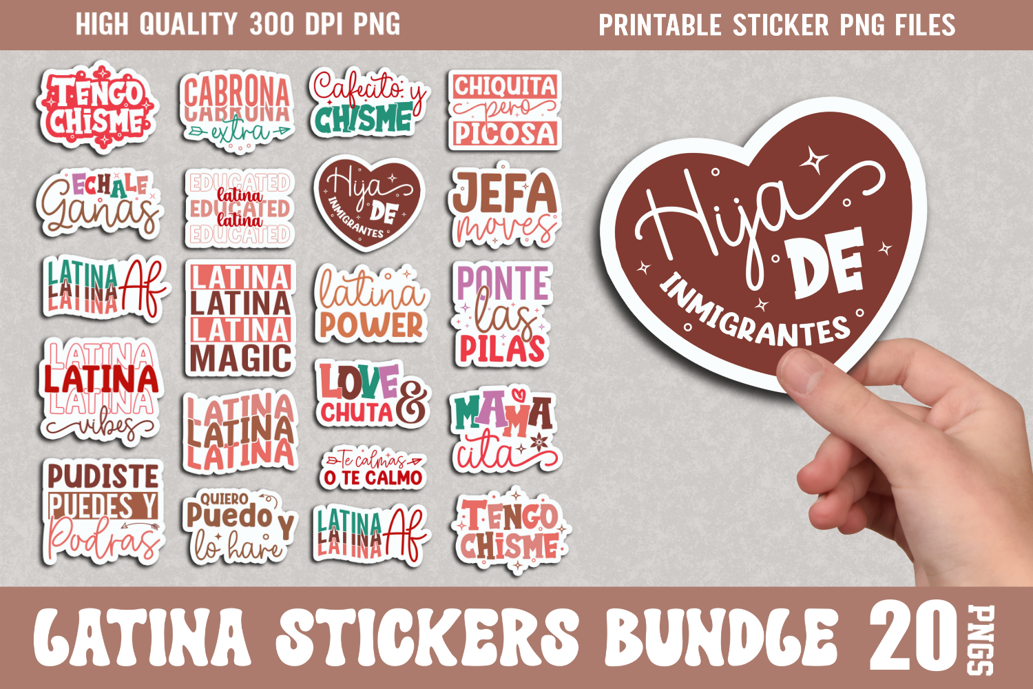 Latina Stickers Bundle Graphic by Styled Stock Mock · Creative Fabrica