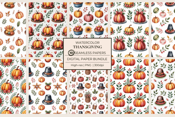 Thanksgiving Seamless Papers Graphic by Harriet Warren | Digital Artist ...