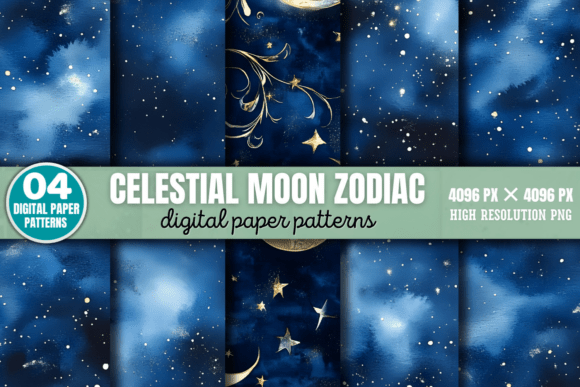 20 Moon Star Pattern Designs & Graphics