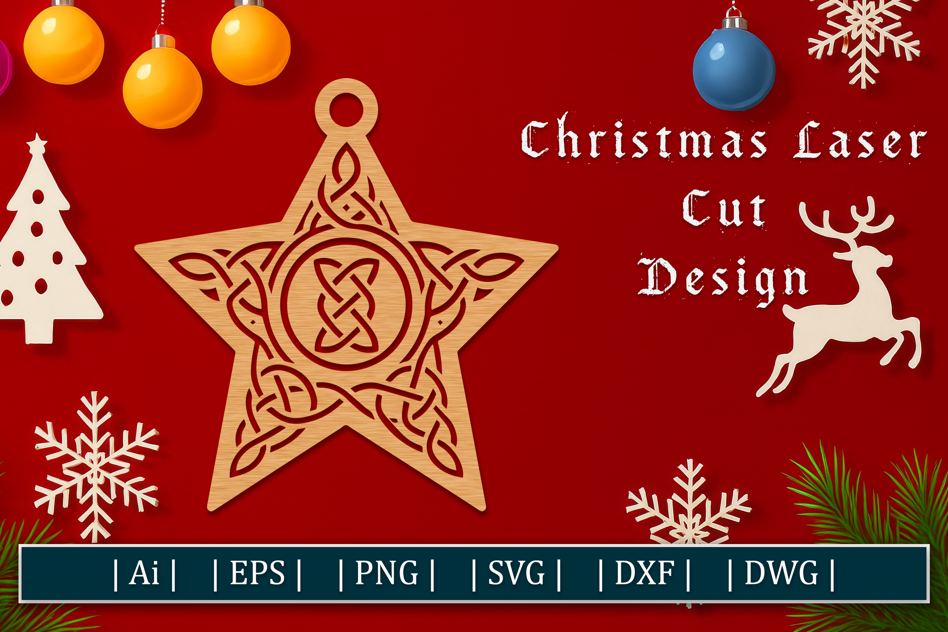 Rustic Star Ornament Laser Cut Graphic by pixelscreator · Creative Fabrica