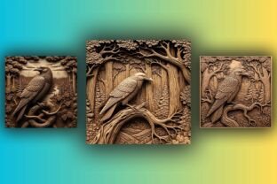 3D Raven Laser Engrave File Graphic by SVG24 · Creative Fabrica
