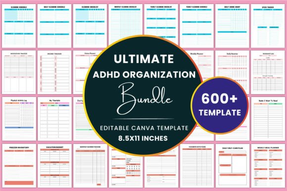 4 Adhd Printable Bundle Designs & Graphics