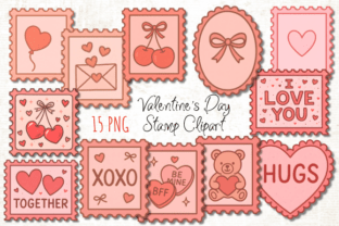 Valentine's Day Postage Stamp Clipart Graphic by Yassou Bouhad ...