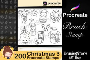 200 Procreate Christmas Stamps Set3 Graphic by DrawingStoryArt ...