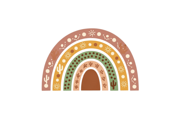 Boho Desert Aesthetic Rainbow Pattern Graphic by SKShagor Barmon ...