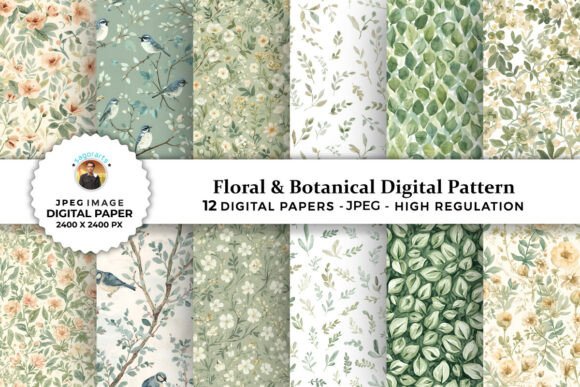 Floral & Botanical Digital Patterns Graphic by sagorarts · Creative Fabrica