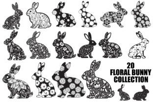 Floral Bunny SVG Bundle Graphic by Robin_Store · Creative Fabrica
