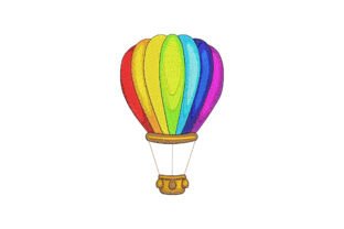 Rainbow Hot Air Balloon · Creative Fabrica