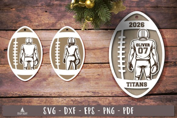 Personalized Football Ornament SVG Graphic by Olga Boat Design ...