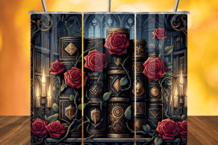 Dark Romance Books and Roses Tumbler Wra Graphic by MOON CREATION ...