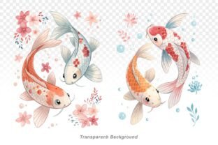 Couple Koi Fish Watercolor Bundle Graphic by Hega Prakosa · Creative ...