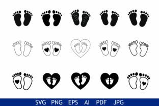 Baby Feet Heart SVG Bundle Graphic by Silhouette Station · Creative Fabrica