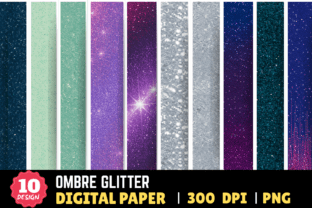 Ombre Glitter Digital Papers Graphic by Magic Creative · Creative Fabrica