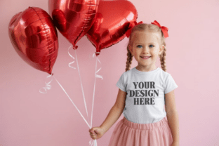 Valentine Bella Canvas 3001T Kids Mockup Graphic by Best POD Mockup ...