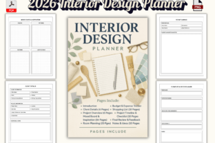 Interior Design Planner 2026 Graphic by Nora as · Creative Fabrica