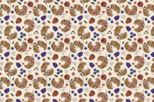 Croissant Seamless Pattern Graphic by benjaycolorworld · Creative Fabrica