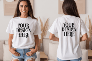 Gildan 5000 T-shirt Front & Back Mockup Graphic by Real POD Mockups ...