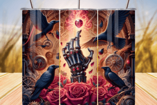Steampunk Crow Skeleton Hand Tumbler Graphic by AVA STORE · Creative ...