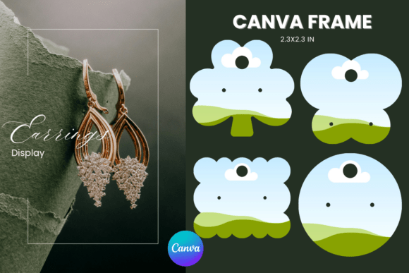 Earring Canva Frame Jewelry Template_34 Graphic by nicharshop168 ...
