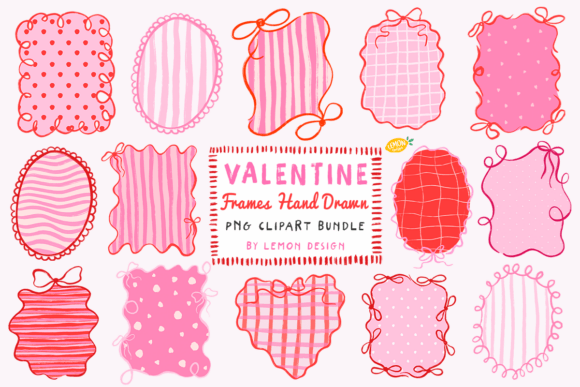 Valentine Frames PNG Clipart Bundle Graphic by Lemon.design · Creative ...