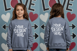 Gildan 18000B Kids Front & Back Mockup Graphic by POD Mockup SHop ...