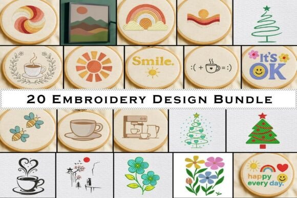 Modern Embroidery Design Bundle Bundle · Creative Fabrica