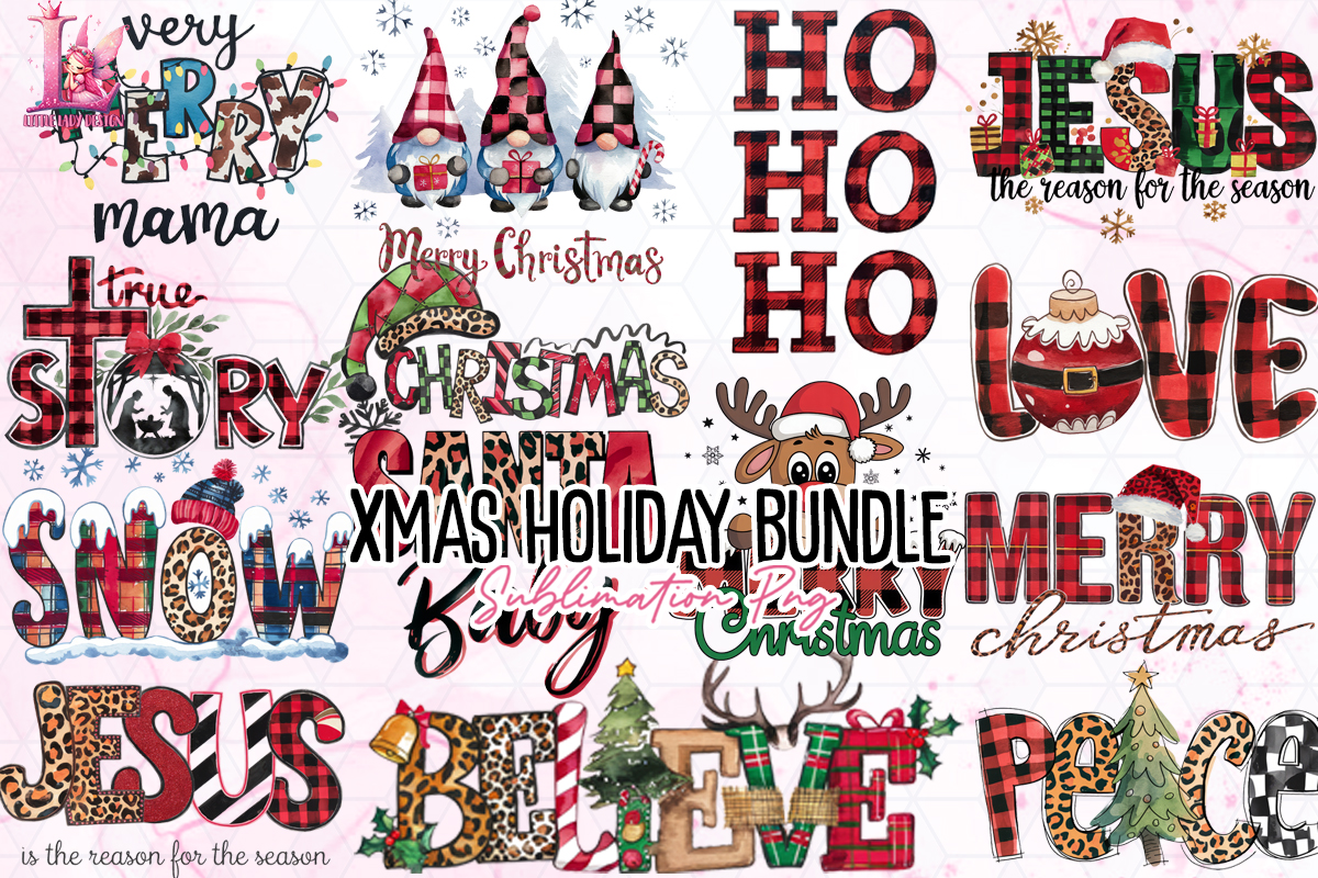 Xmas Holiday Bundle Clipart PNG Graphic by Little Lady Design ...