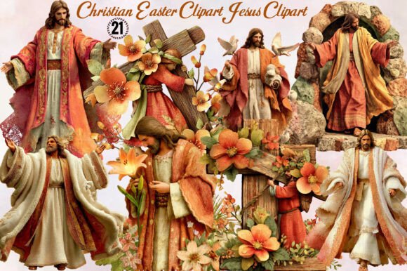 Christian Easter Clipart Jesus Graphic by SVGArt · Creative Fabrica