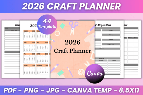 2026 Post Planner for LinkedIn® Canva Template Graphic by DIGITAL PRINT ...