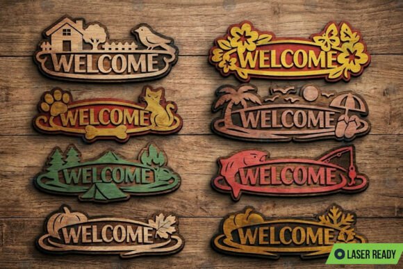 242 Laser Cut Welcome Sign Designs & Graphics