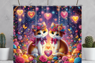 Cat Valentines Day Heart Tumbler Wrap Graphic by Ayla Prints · Creative ...