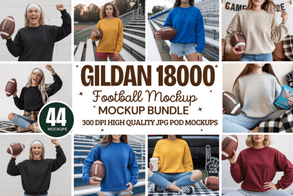 Gildan 18000 Football Mockup Bundle Graphic by Styled Stock Mock ...