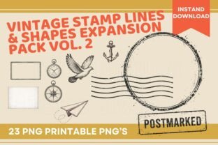Premium Vintage Stamp Lines & Shape Set Graphic by OCA Creative Labs ...