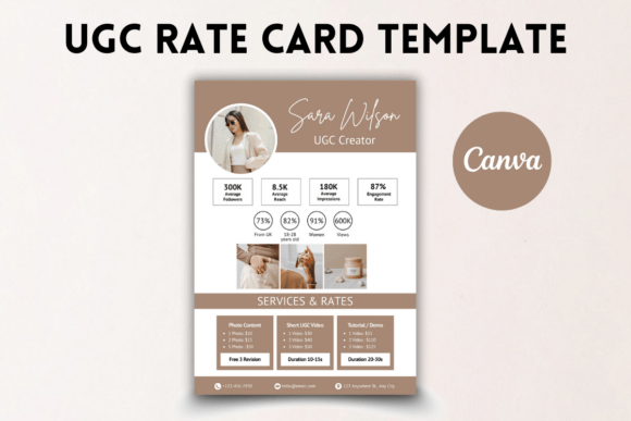 UGC Rate Card Canva Template Graphic by Grow Your Biz · Creative Fabrica