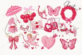Coquette Pink Valentine Clipart Bundle Graphic by Christine Fleury ...