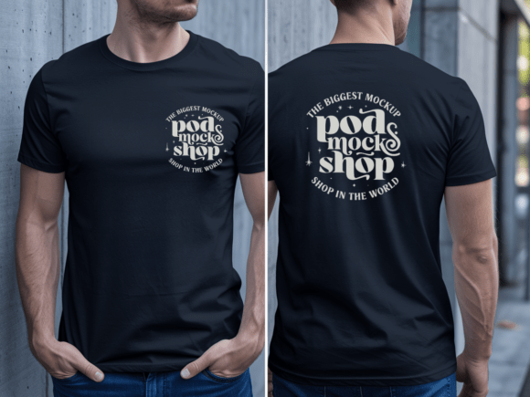 Gildan 5000 Front & Back T-Shirt Mockup Graphic by POD Mockup SHop ...