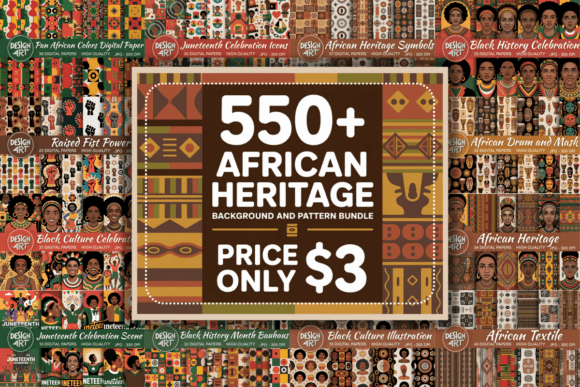 African Heritage Juneteenth Background & Pattern Bundle Bundle ...