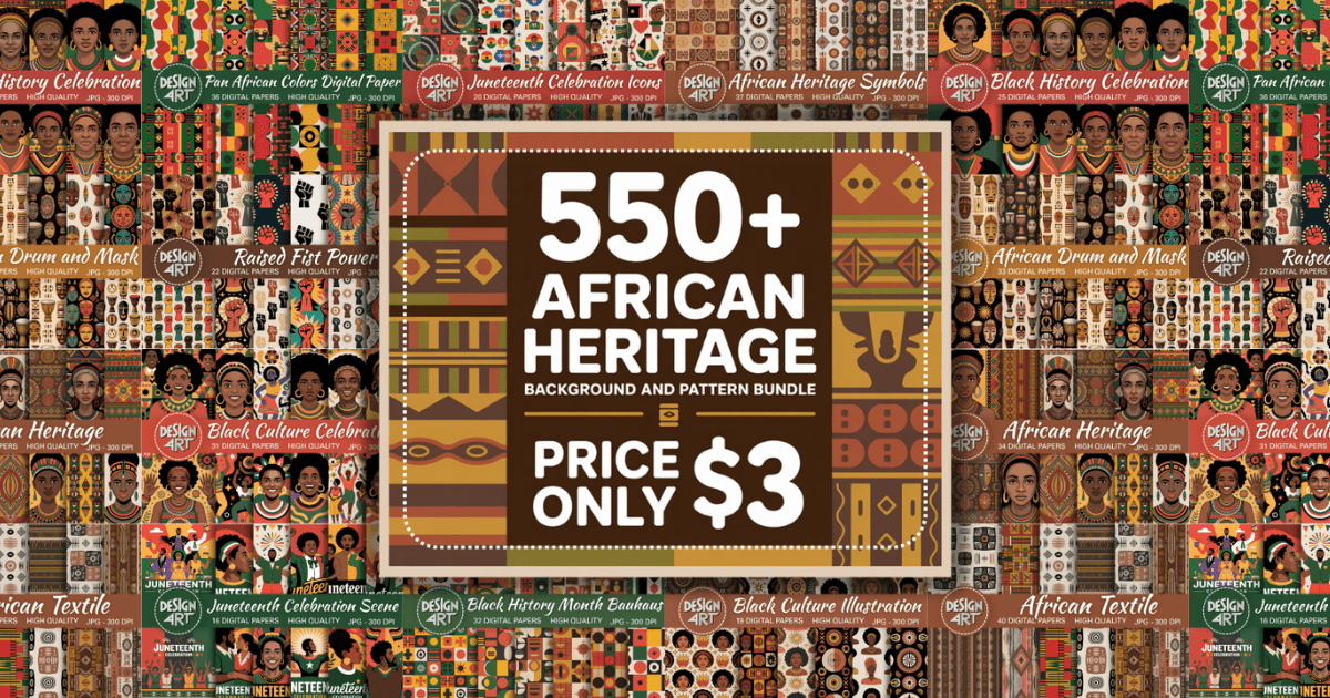 African Heritage Juneteenth Background & Pattern Bundle Bundle ...