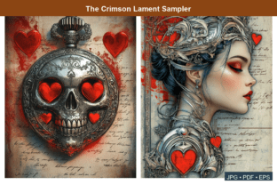 The Crimson Lament Sampler Graphic by Velvet.Sparrow · Creative Fabrica