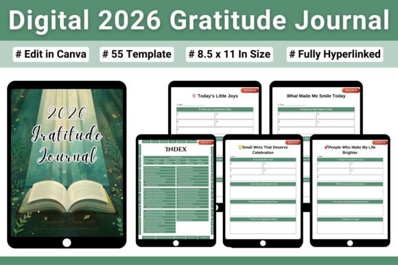 Digital 2026 Gratitude Journal Graphic by Heartcraft Studio · Creative ...