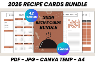 2026 Recipe Cards Bundle Canva Template Graphic by DIGITAL PRINT BOX ...