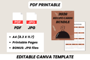 2026 Recipe Cards Bundle Canva Template Graphic by DIGITAL PRINT BOX ...