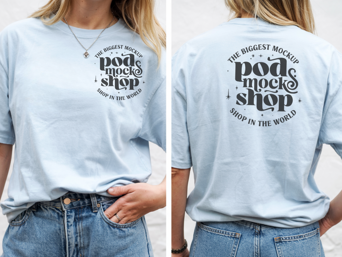 Gildan 64000 Front & Back T-Shirt Mockup Graphic by POD Mockup SHop ...