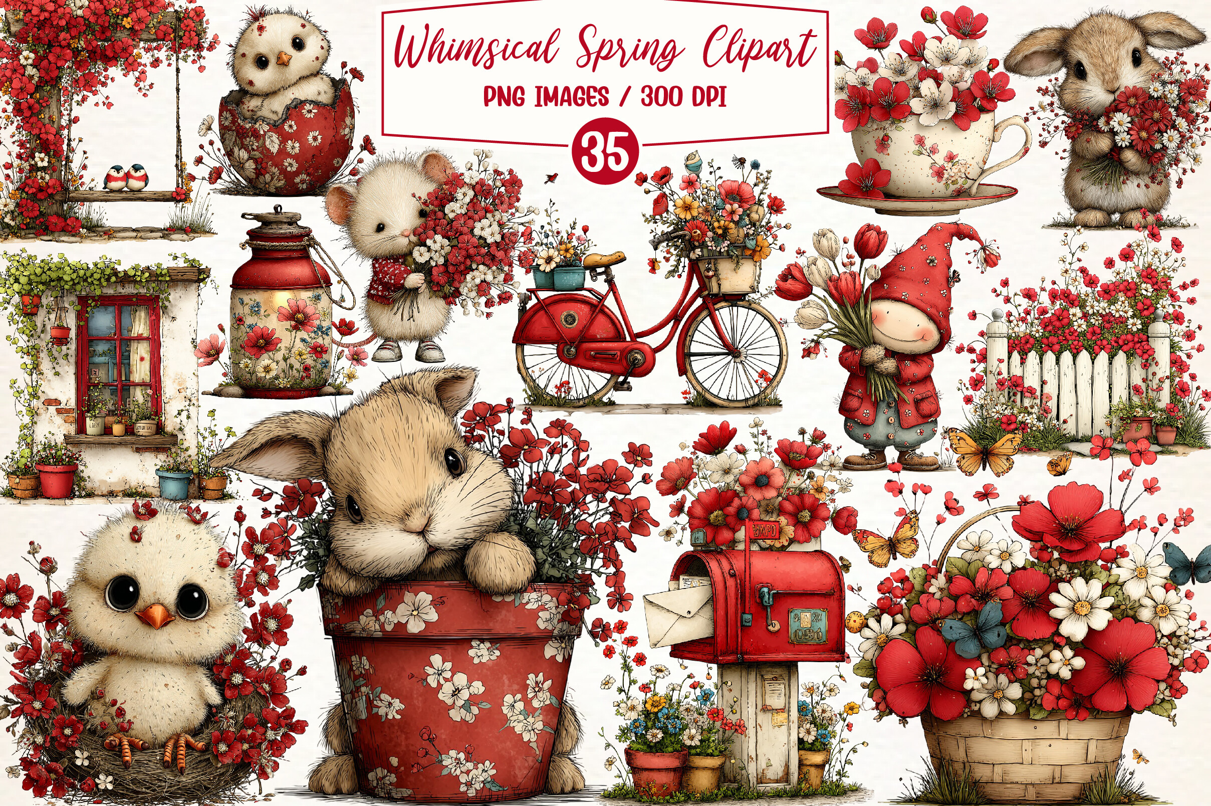 Whimsical Spring Clipart Bundle Graphic by Breezy.Lane · Creative Fabrica