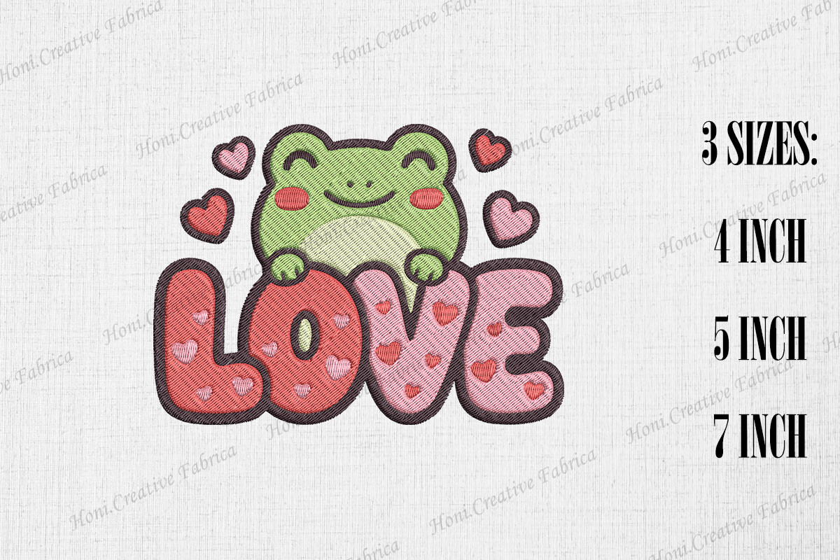 Cute Frog LOVE Valentine's Day · Creative Fabrica